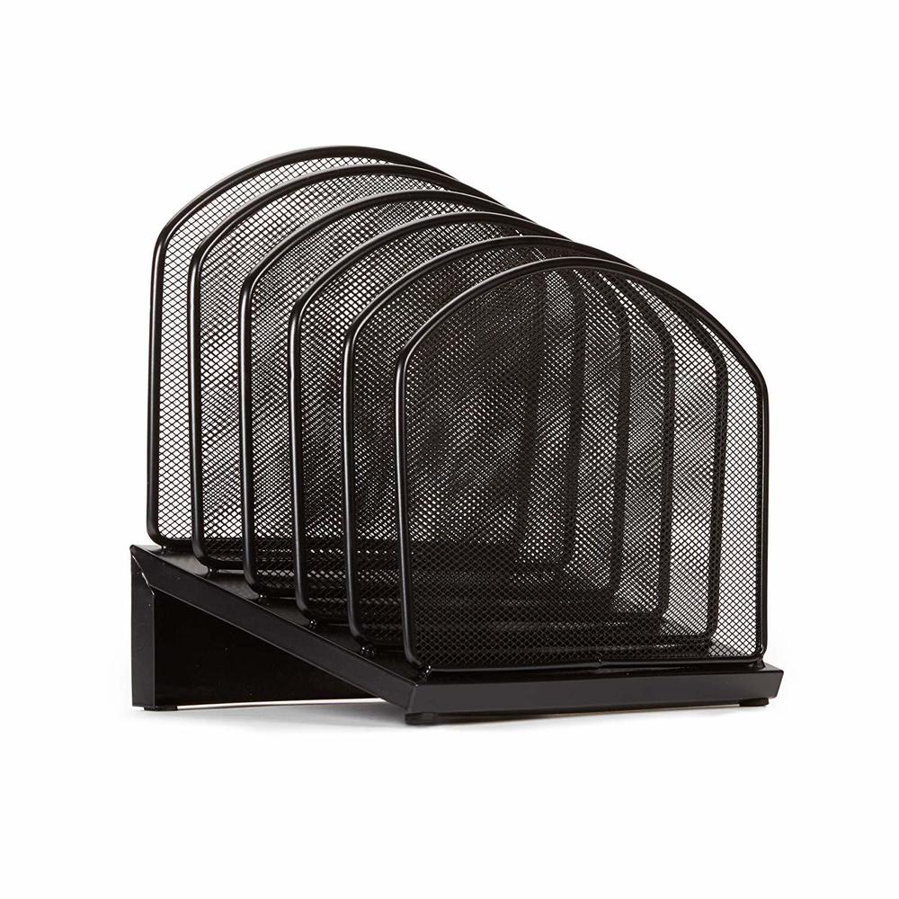 Metal Mesh Tiered File Sorter, 5 Sections, Letter to Legal Size Files ...