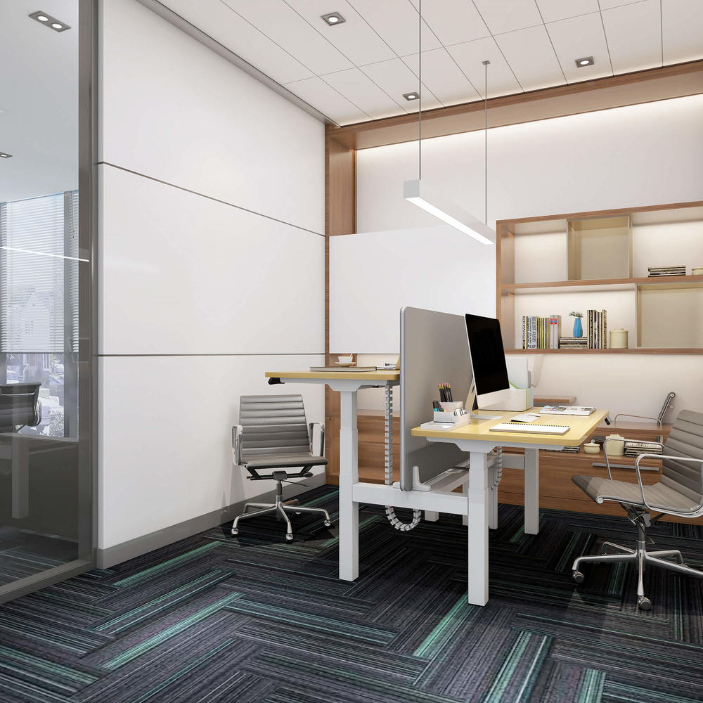 Sit-Stand Height Adjustable Electric Frame Dual Motor Dual Workstation ...