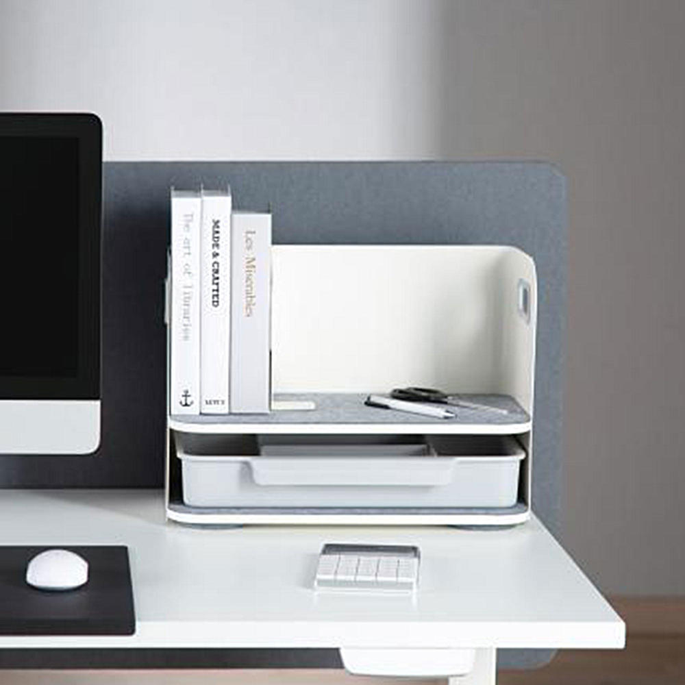 Multi Function Desktop Organizer With Drawer And Bookend Built In Handle