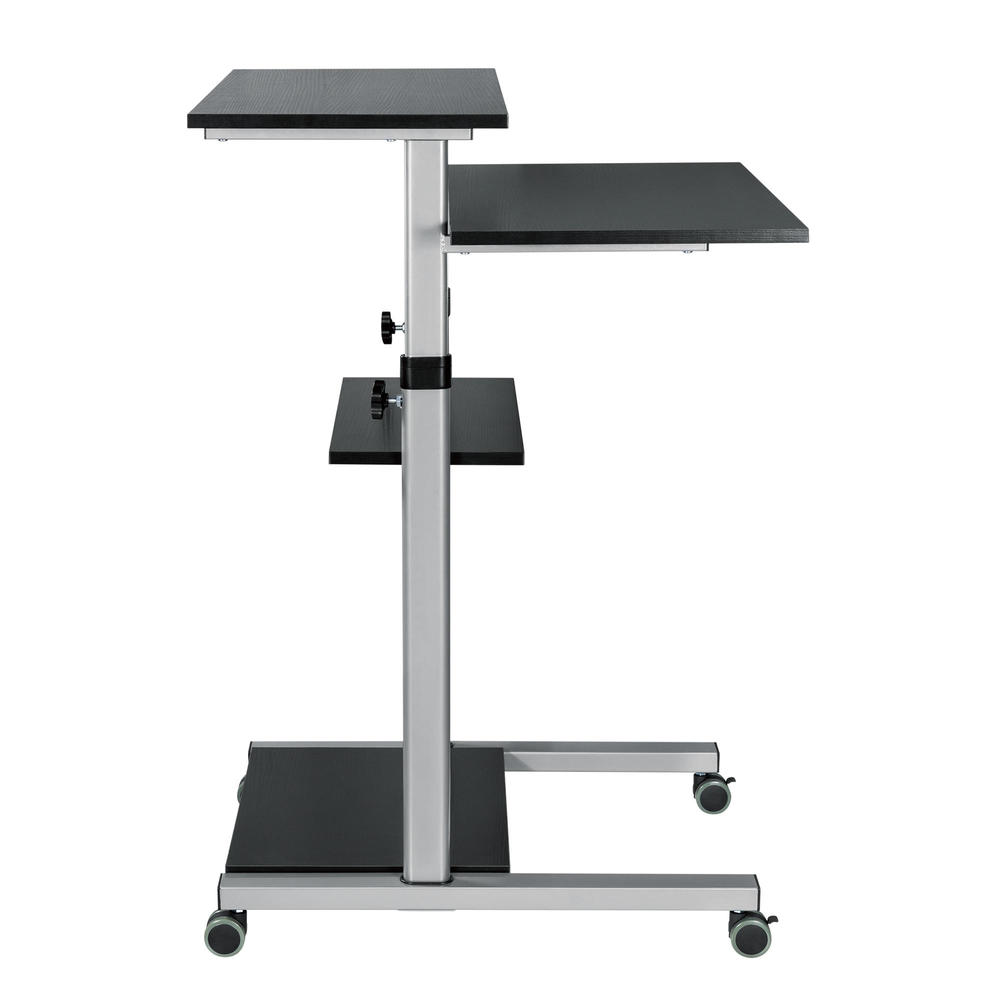 Height Adjustable Multi-Purpose Mobile Standing Desk, Black - PrimeCables®