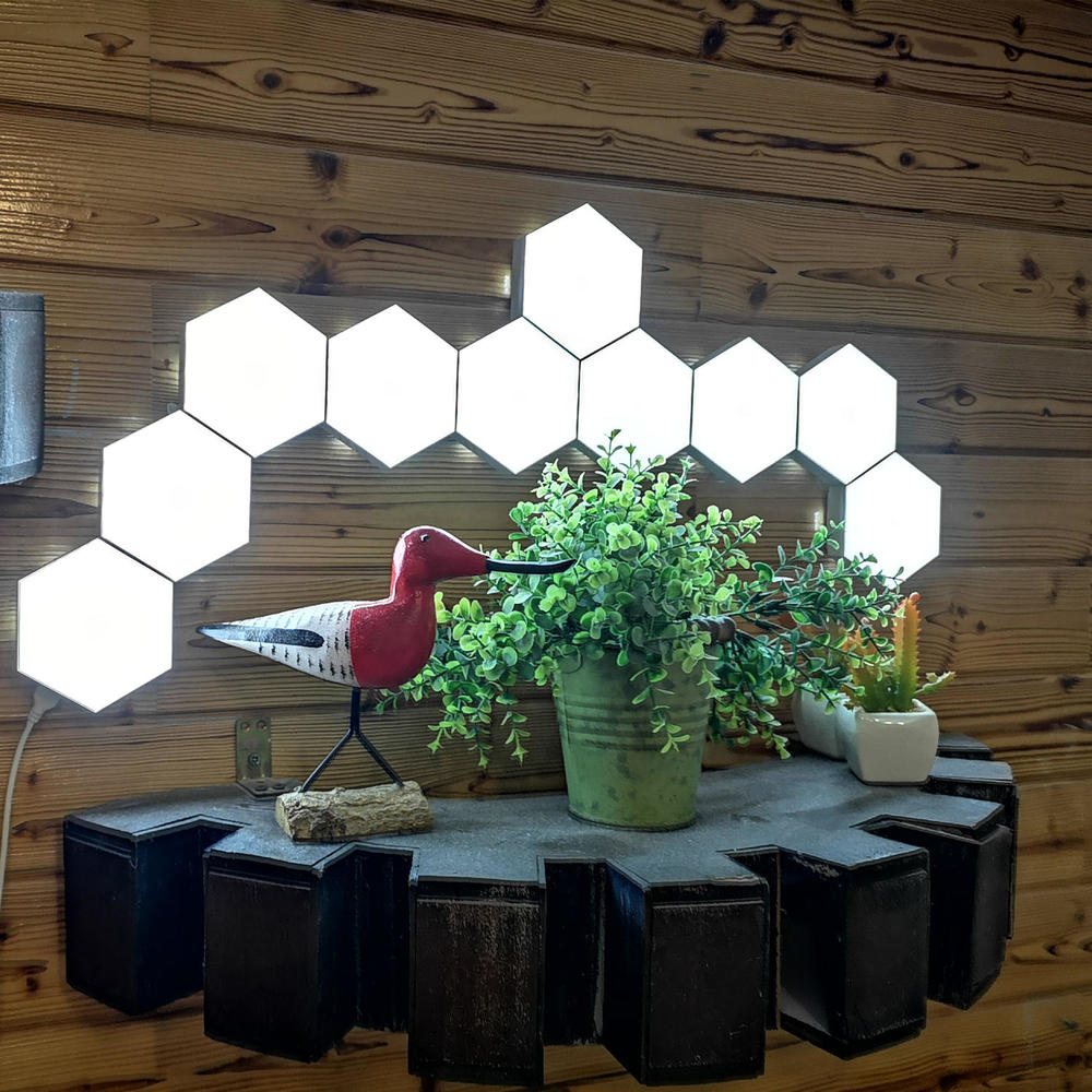 Hexagon Smart LED Touch Switch Wall Light DIY Combination Light With 6 ...
