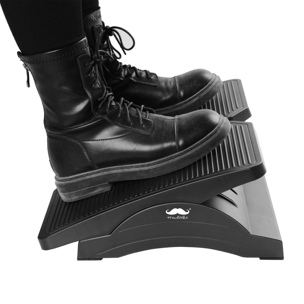 Ergonomic Adjustable Office Footrest with 2 Separate Foot Panels, Black ...