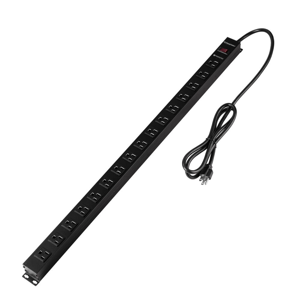 16-Outlet Surge Protector Power Strip with 5 Ft Cord - PrimeCables