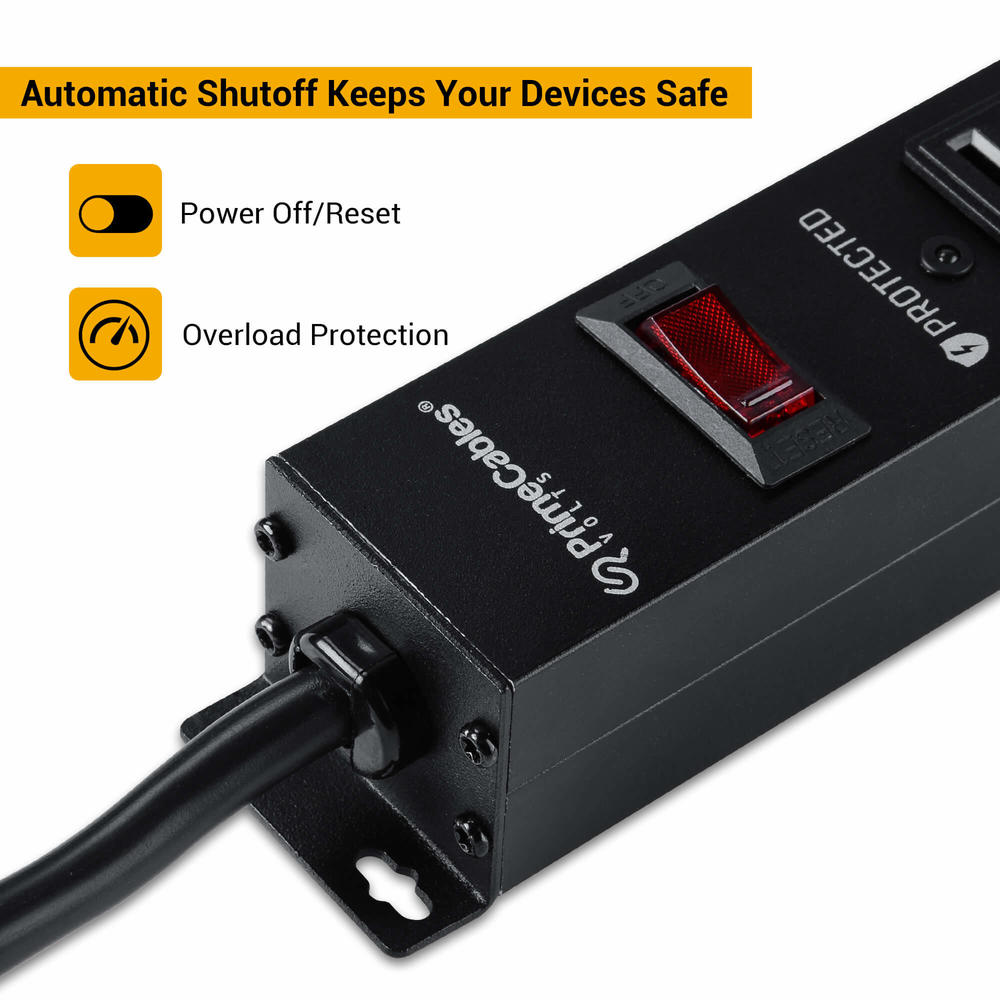 16-Outlet Surge Protector Power Strip with 5 Ft Cord - PrimeCables