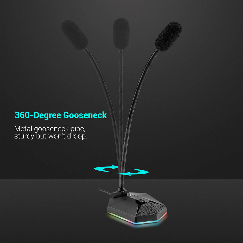 USB Computer RGB Gaming Microphone with Mute Button - PrimeCables®