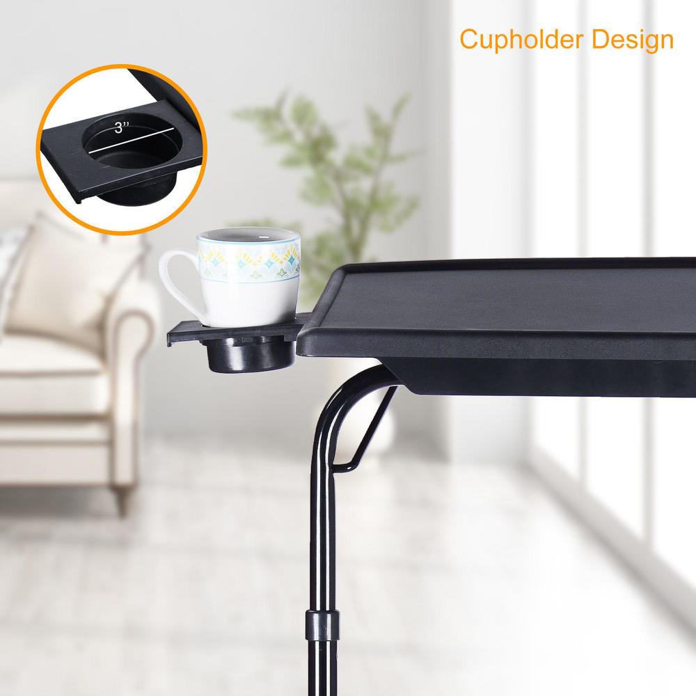 Foldable TV Tray Table with Adjustable Legs and 3 Tilt Angles for ...