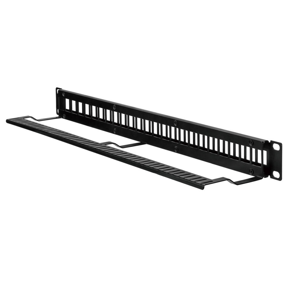 24-Port Blank Keystone Distribution Frame, 1U 19" Metal Rack Mount ...
