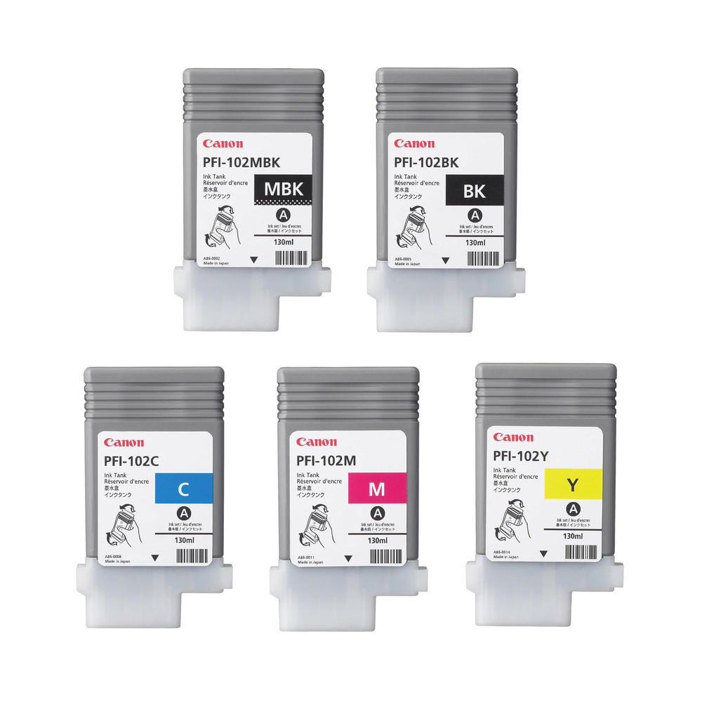 Canon PFI-102 Original Ink Cartridge Combo MBK/BK/C/M/Y