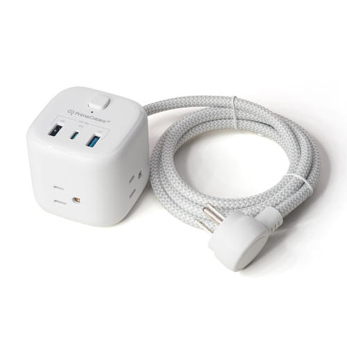 32W Power Cube with 3 AC Sockets + 2 USB + 1 Type C and 1.5m Cord ...