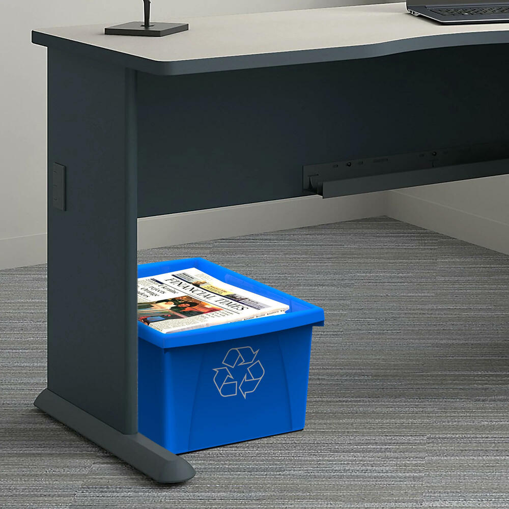 Storex® Letter Size Paper Recycling Bin, 4 Gallon, Blue