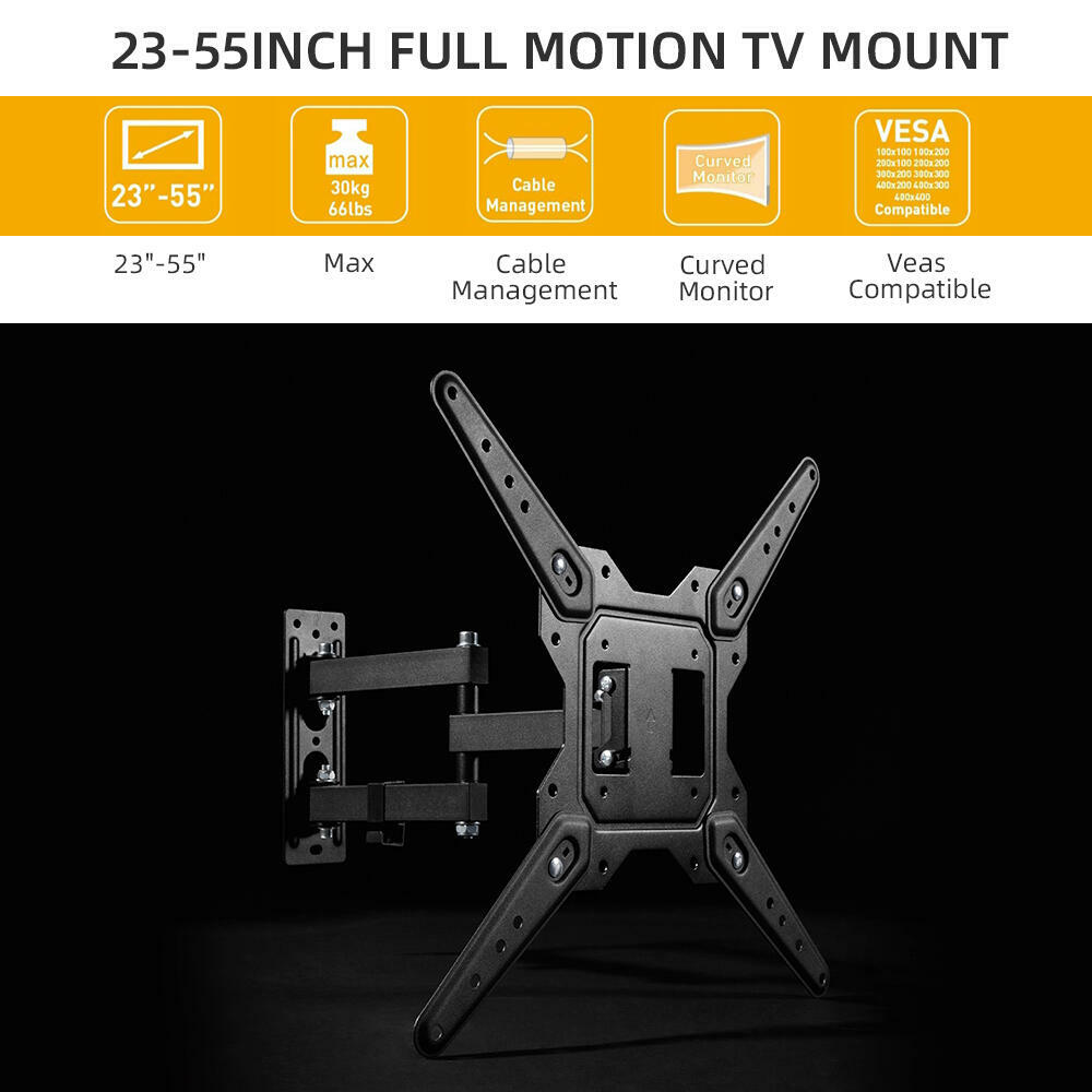 Support mural pour moniteur TV à mouvement complet pour écran 23 "-55 ...