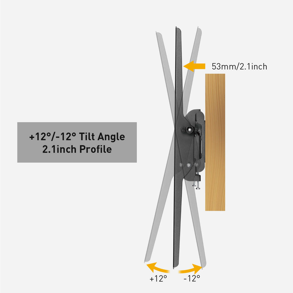 Tilting TV Wall Mount Bracket for 37-70" Flat Curved TVs