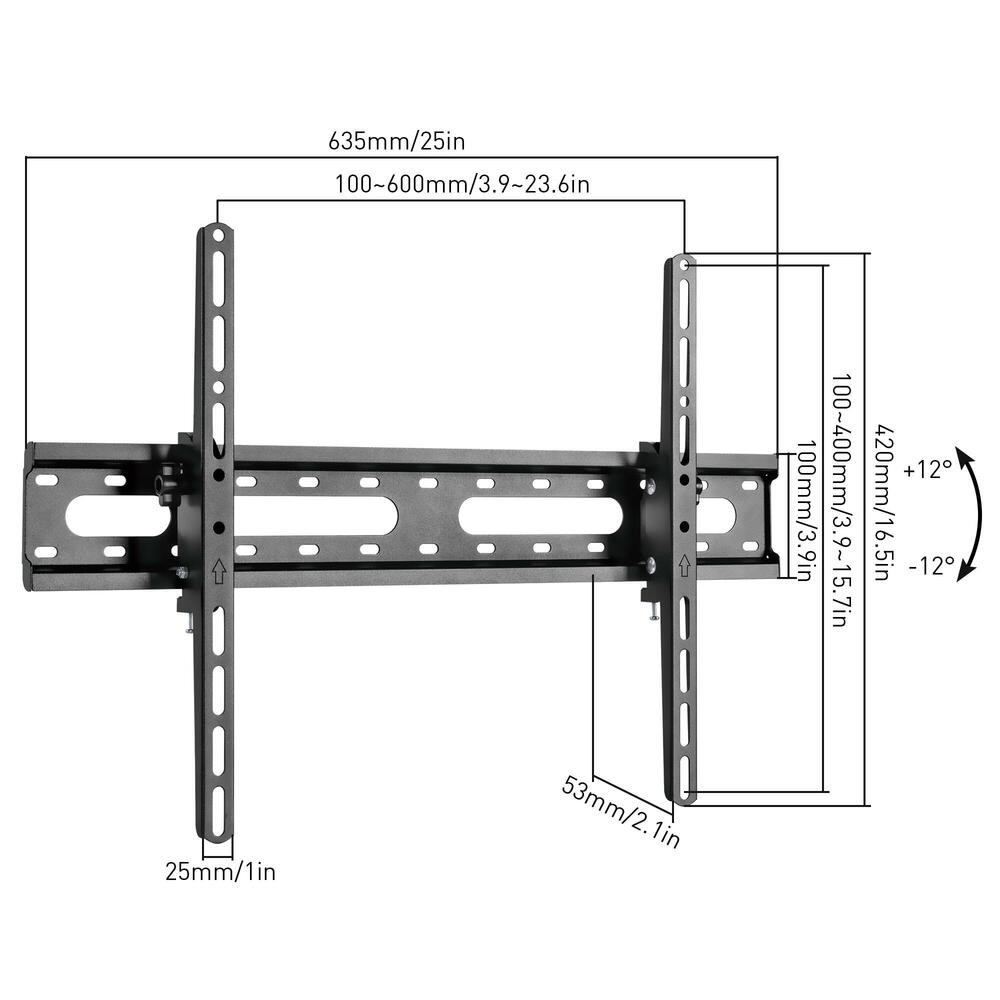 Tilting TV Wall Mount Bracket for 37-70" Flat Curved TVs