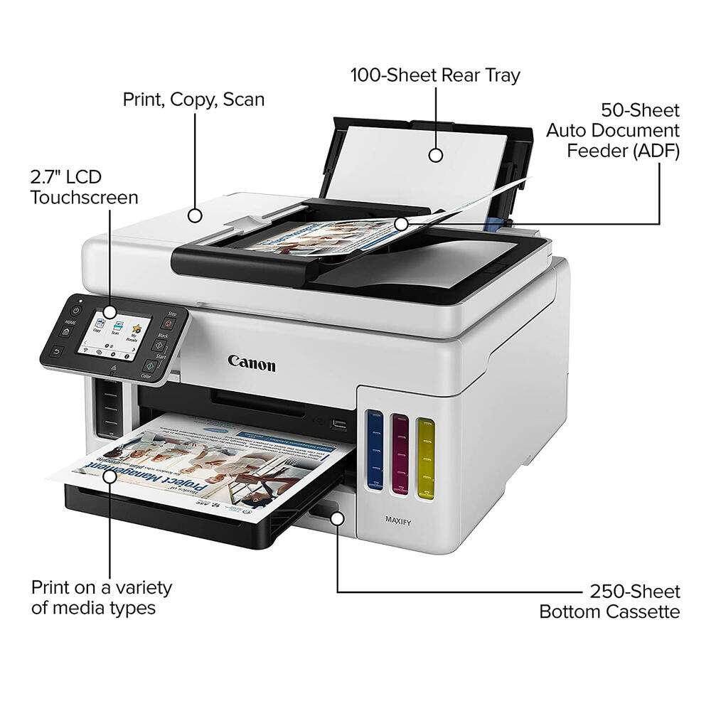 Canon MAXIFY GX6021 MegaTank Wireless All-In-One Color Inkjet Printer ...