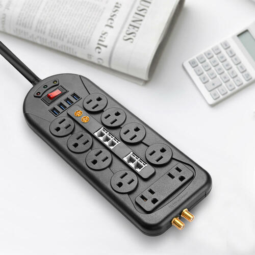 TV Surge Protector Power Strip with 3 FT Cord and 45° angle Plug ...