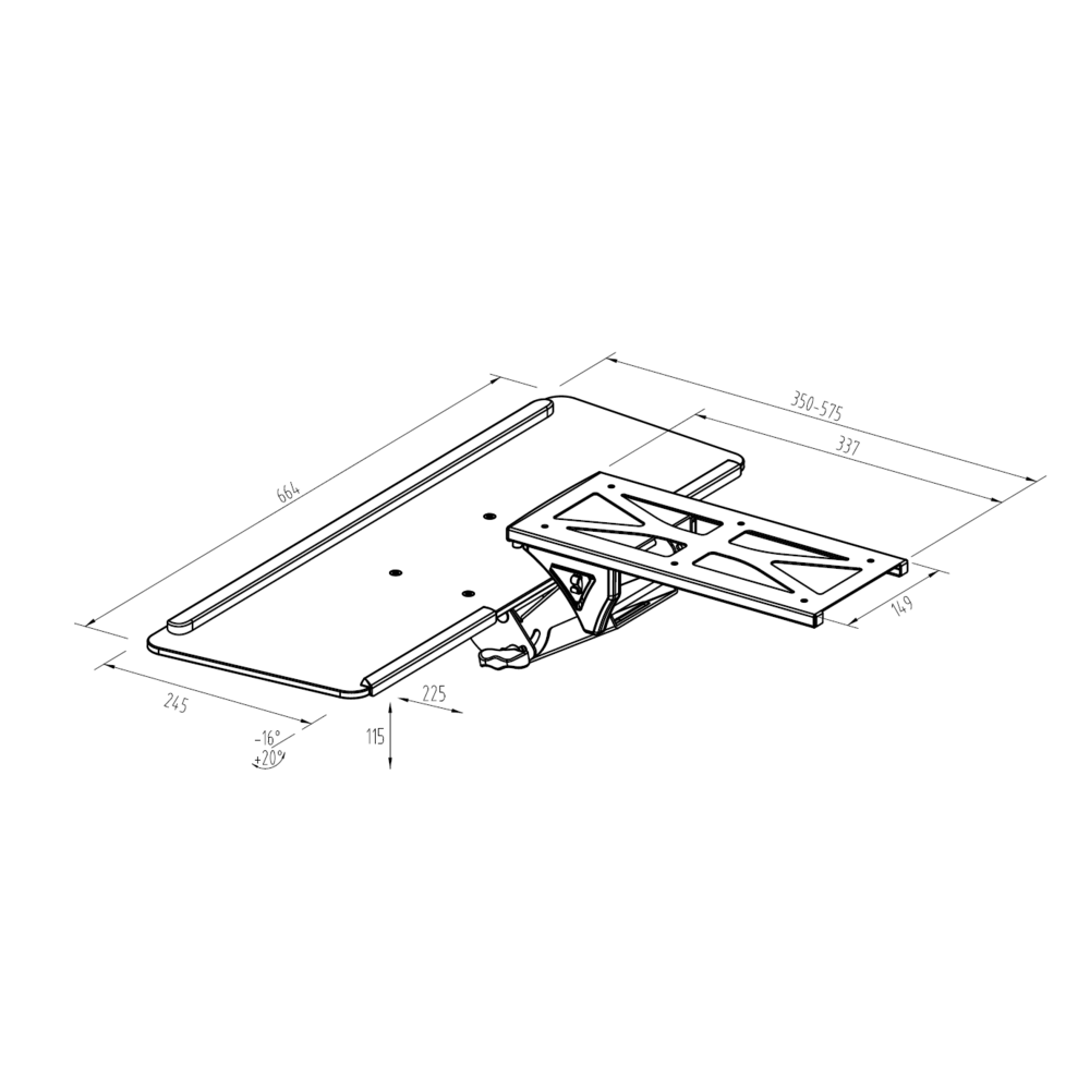 Bac plateforme clavier d'ordinateur et souris réglable Deluxe support ...
