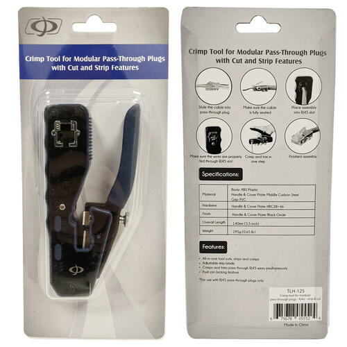 Professional Crimp Tool for Modular Pass-Through Plugs - RJ45 - Strip ...