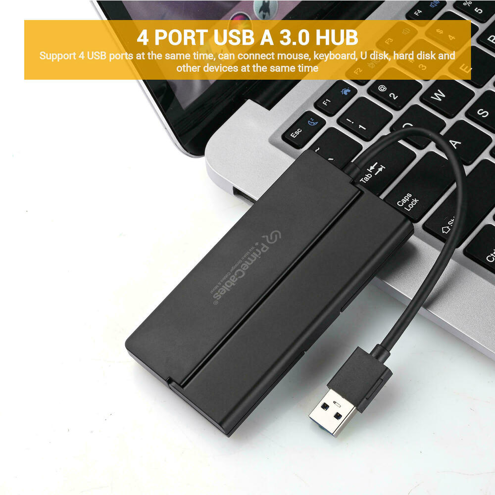 4-Port USB-A 3.0 Travel Hub – Compact & Fast