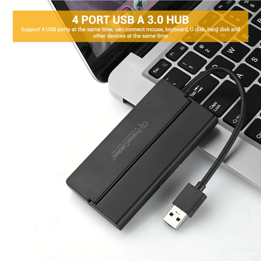 4-Port USB-A 3.0 Travel Hub – Compact & Fast