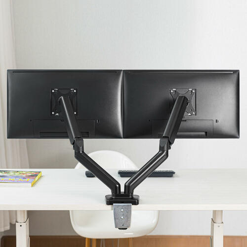 Gas Spring Dual Arm Monitor Stand with C Clamp and Grommet Mounting ...