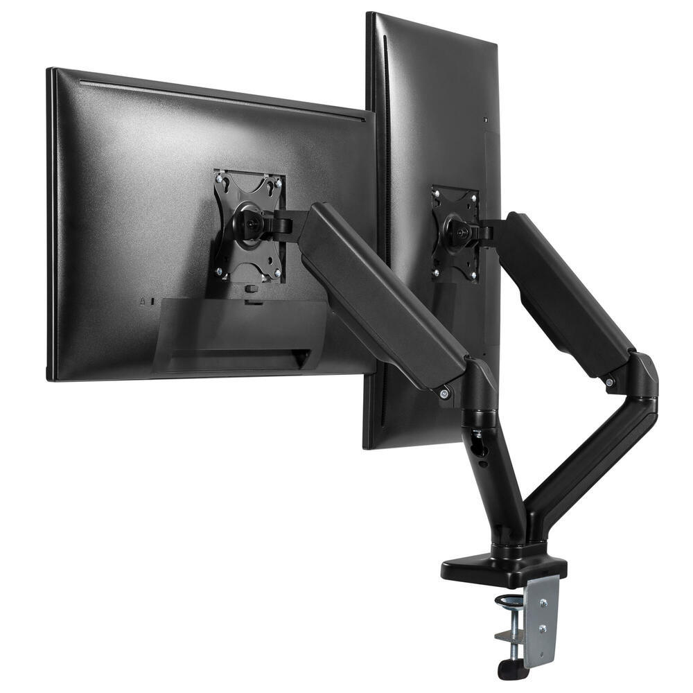 Gas Spring Dual Arm Monitor Stand with C Clamp and Grommet Mounting ...