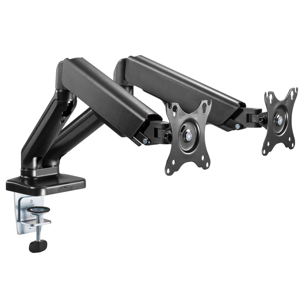 Gas Spring Dual Arm Monitor Stand with C Clamp and Grommet Mounting ...