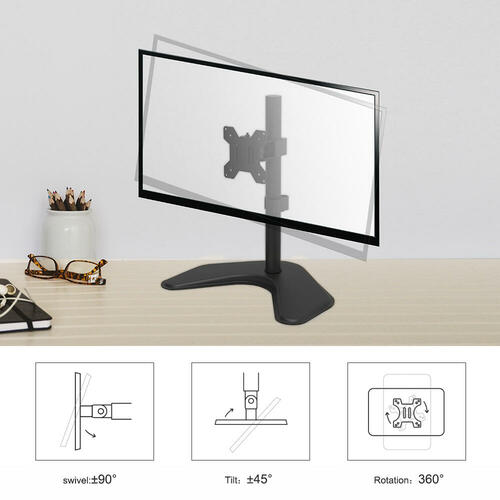 Adjustable Single Monitor Desktop Stand - VESA 75 x 100