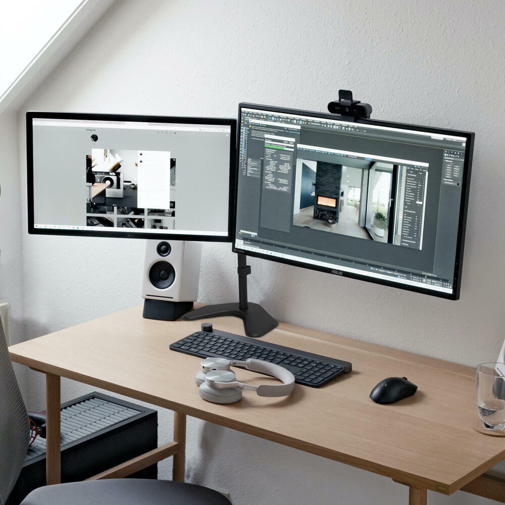 Dual Computer Monitor Arm for 13 to 27 Inch Screens - PrimeCables