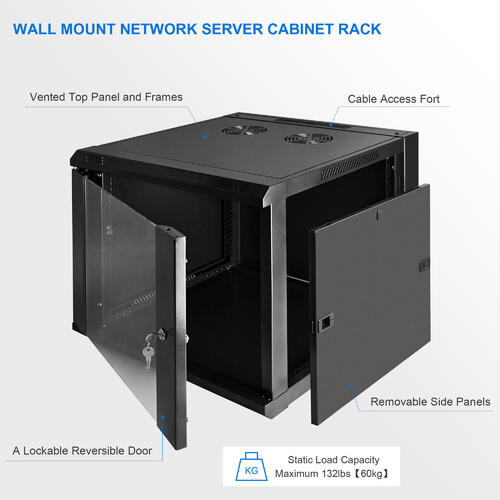 22U 19-Inch Professional Wall Mount Network Server Cabinet Rack with ...