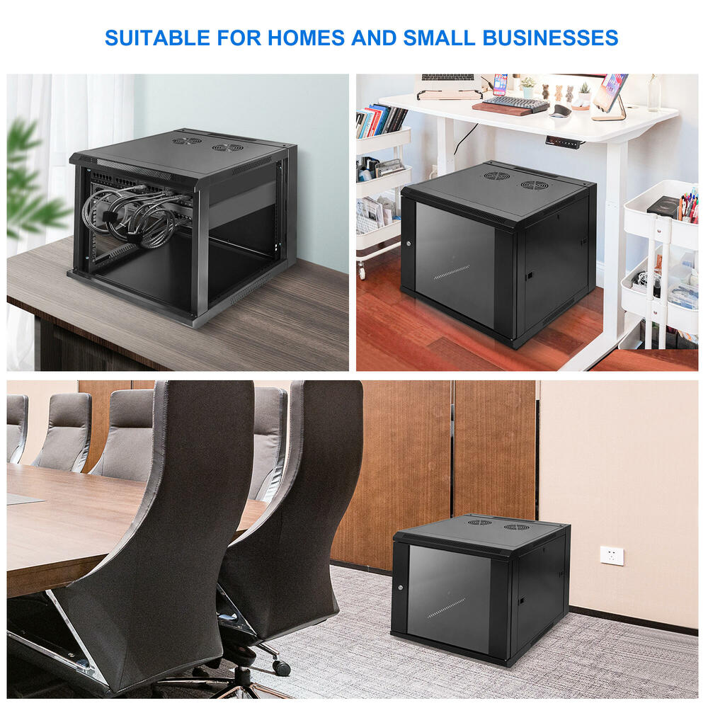 22U 19-Inch Professional Wall Mount Network Server Cabinet Rack with ...