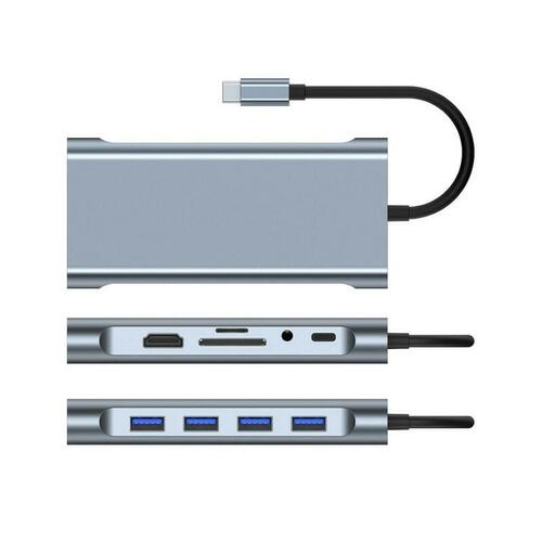 11 en 1 Hub USB-C Station d'accueil Adaptateur Type-C avec USB3.0 USB2.0 PD 87W 4K Compatible HDMI