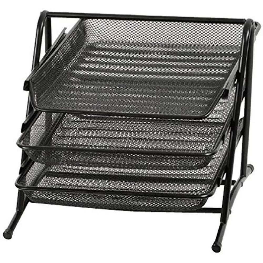 Merangue® 3-Tiered Document Tray,Black,Letter