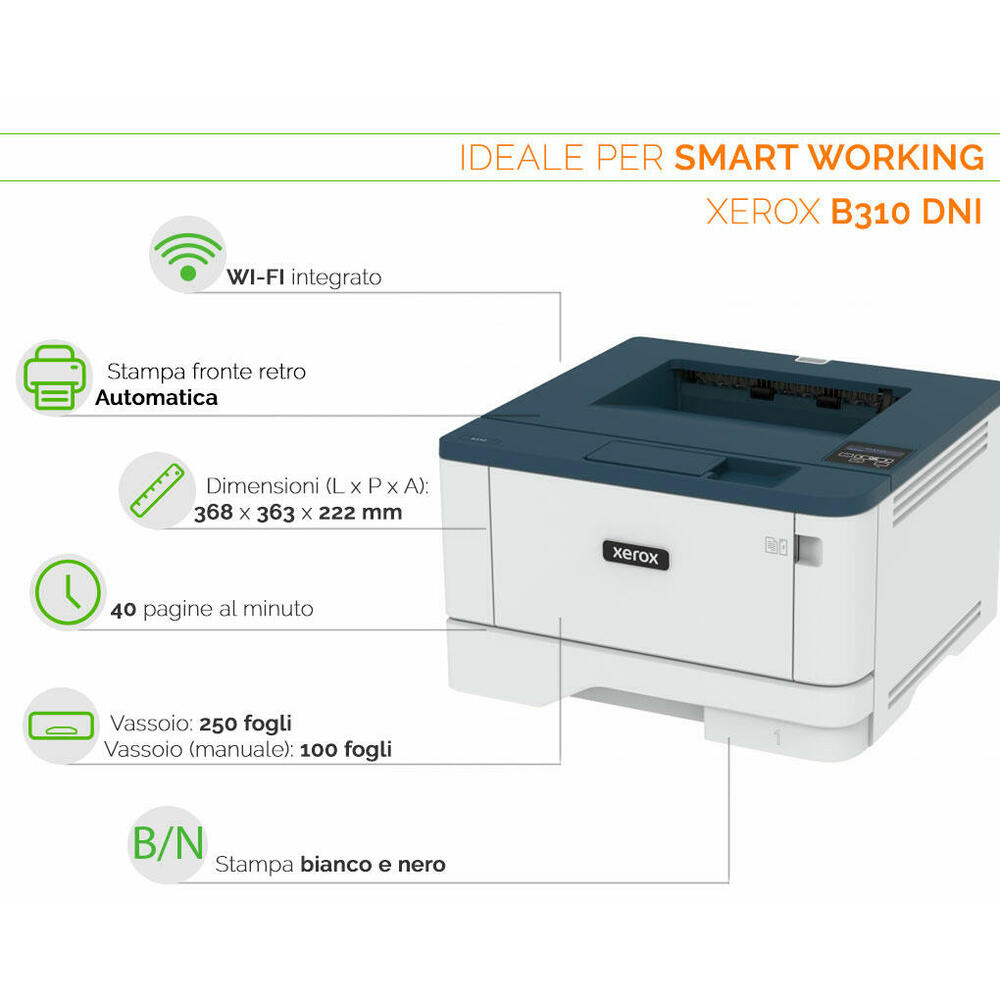 XEROX B310/DNI Monochrome Multifunction Black and White Wireless Laser ...