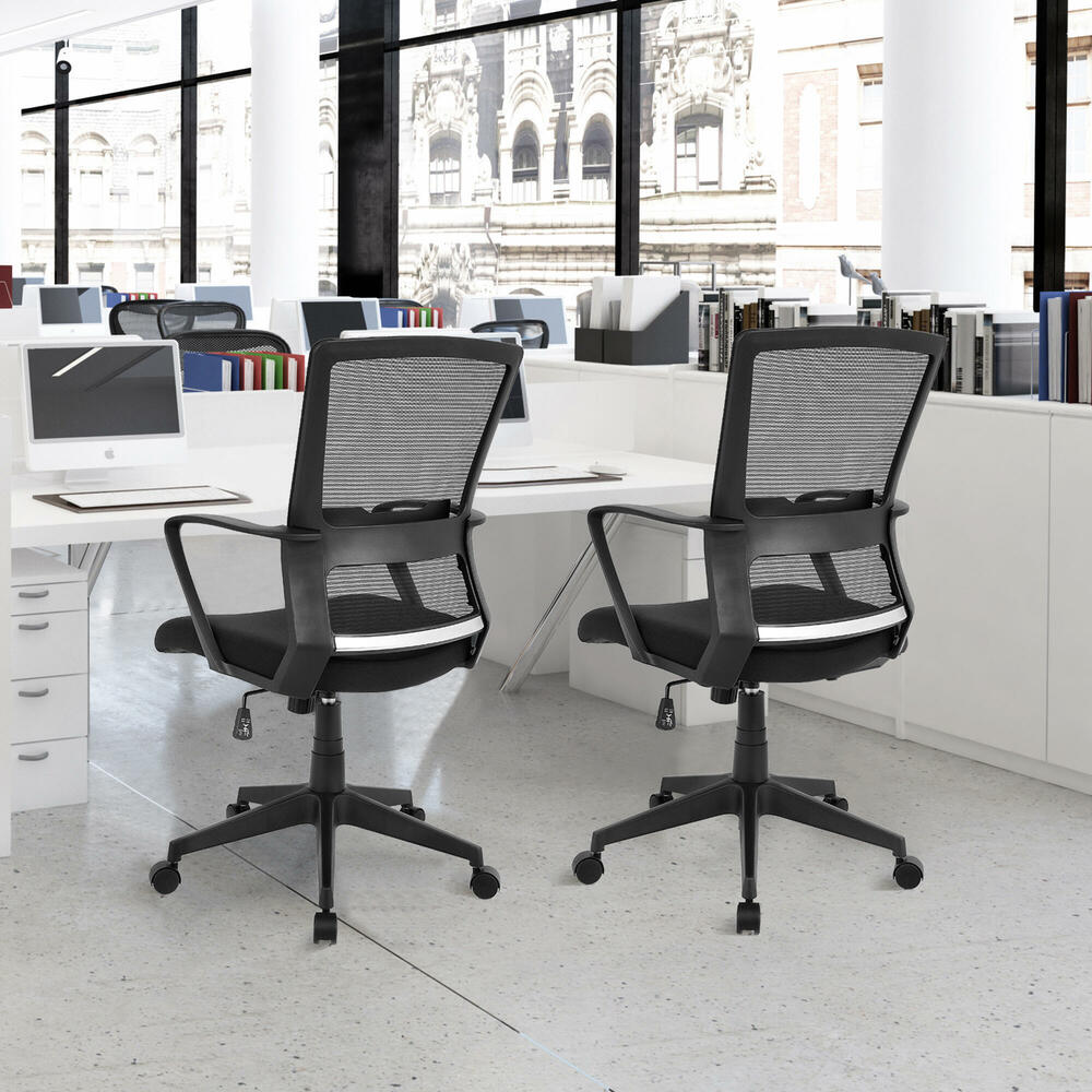 Moustache Black Office Chair with Ergonomic Back & Streamlined Seat