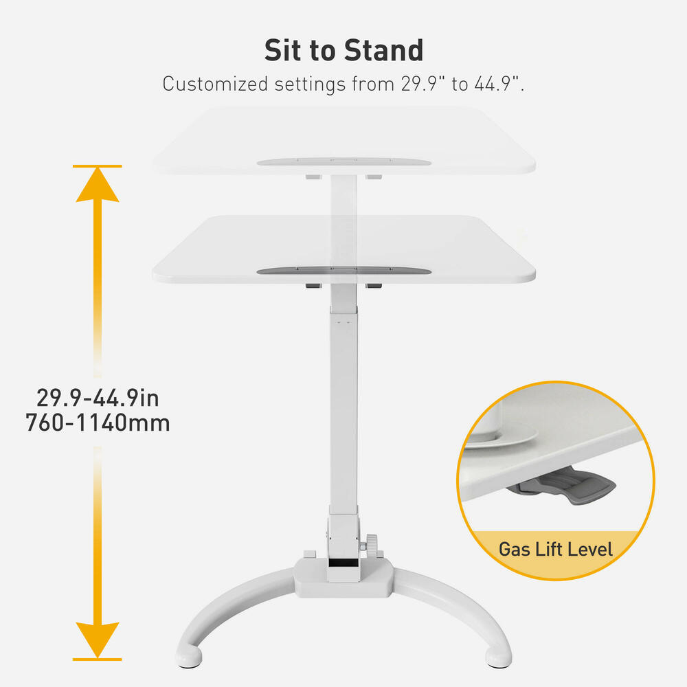 Height Adjustable Mobile Sit Stand Desk for Laptop - PrimeCables