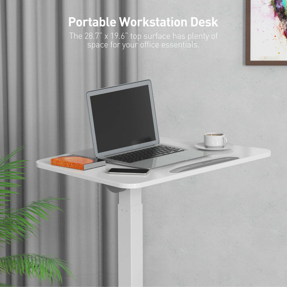 Height Adjustable Mobile Sit Stand Desk for Laptop - PrimeCables