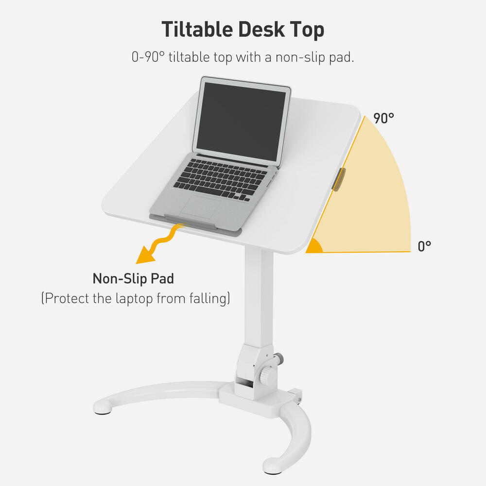 Height Adjustable Mobile Sit Stand Desk for Laptop - PrimeCables