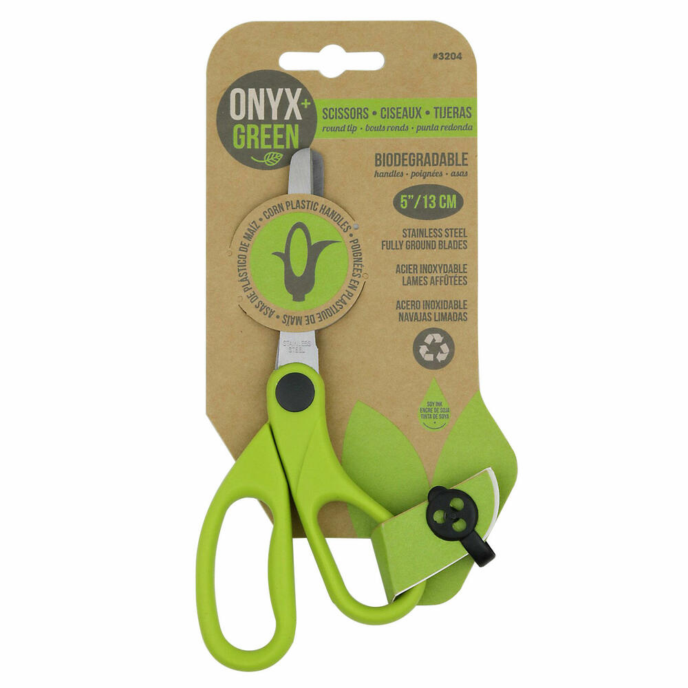 Onyx & Green® Eco-Friendly 5'' Corn Plastic Green Scissors, Stainless ...