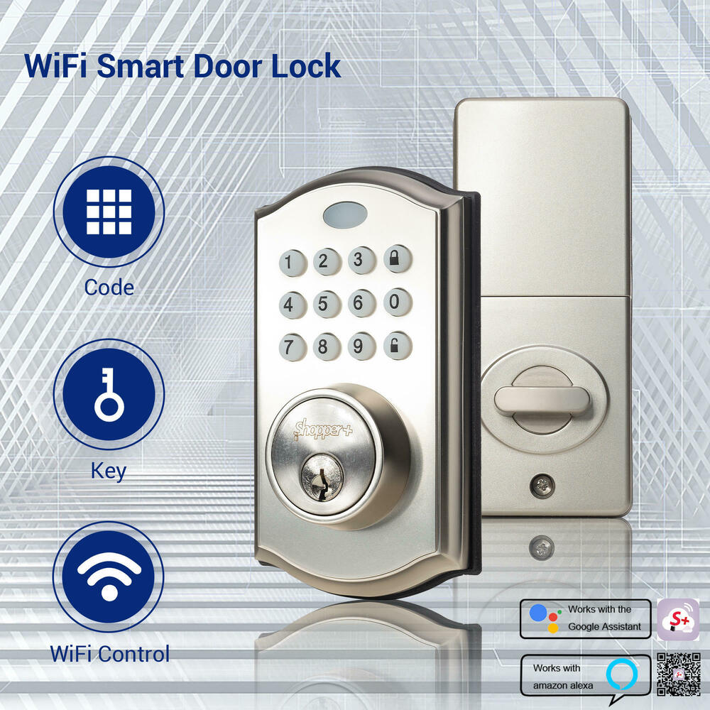 Smart Door Lock with WiFi, Keypad, Keys, Remote Control with APP ...