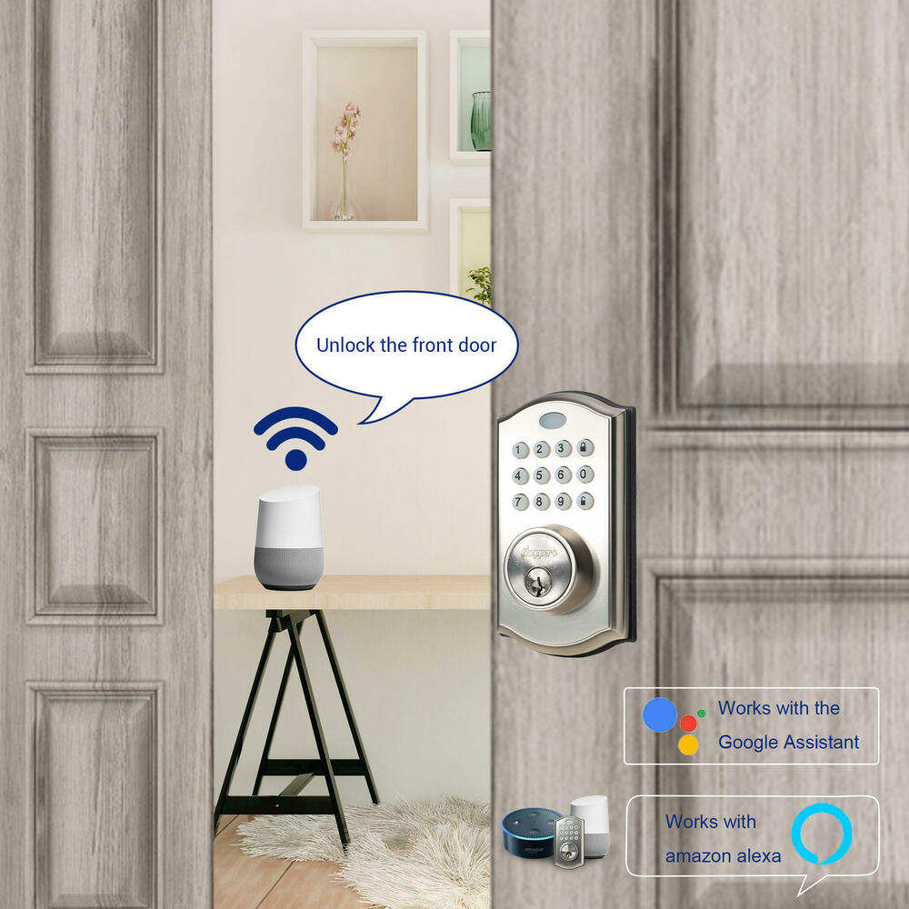 Smart Door Lock with WiFi, Keypad, Keys, Remote Control with APP ...