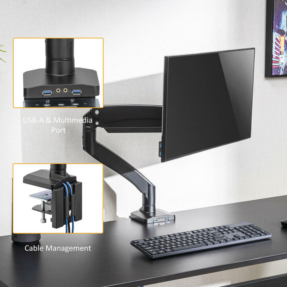 Super Heavy-Duty Swivel Single Monitor Arm Stand 17''-49'' Screen ...