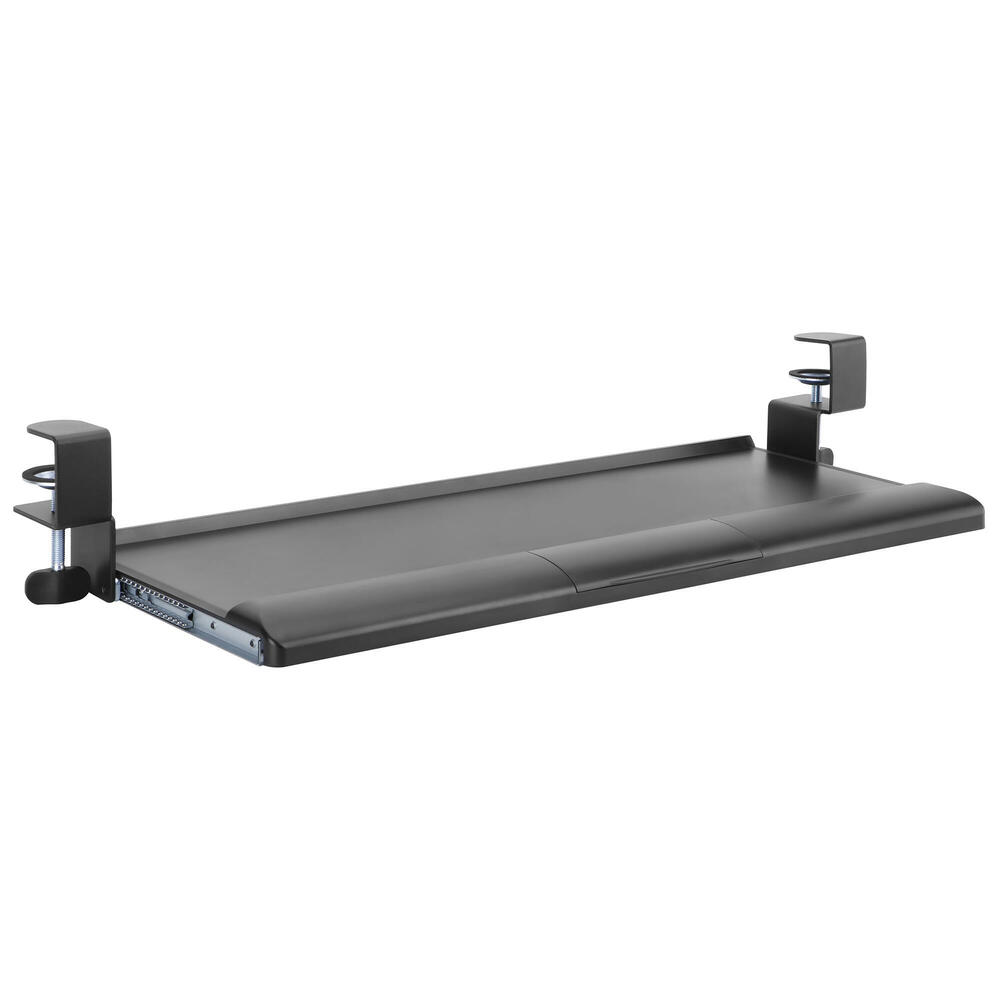 Large Keyboard & Mouse Tray Under Desk Pull Out with C Clamp, 26.8 x 11 ...