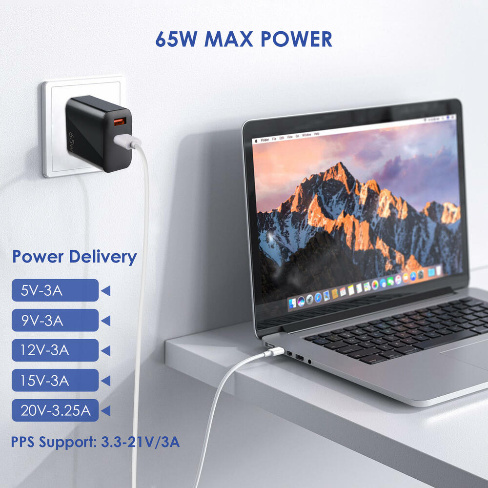 [Primecables.ca] 65W Type-C Wall Charger GaN PD3.0 PPS 2-Port USB-C Fast Charger, ETL Certified ...