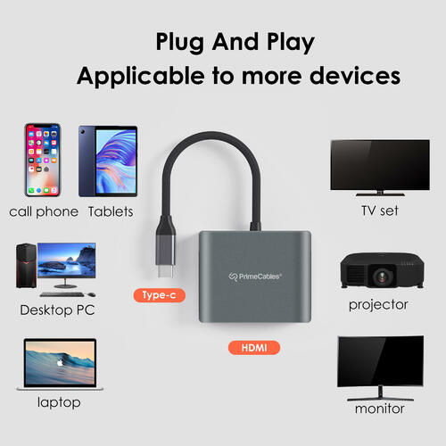 USB-C Adapter to Dual HDMI Adapter 4K 60Hz for Mirror, Extending ...