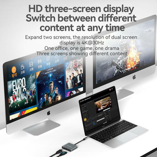 USB-C Adapter to Dual HDMI Adapter 4K 60Hz for Mirror, Extending ...