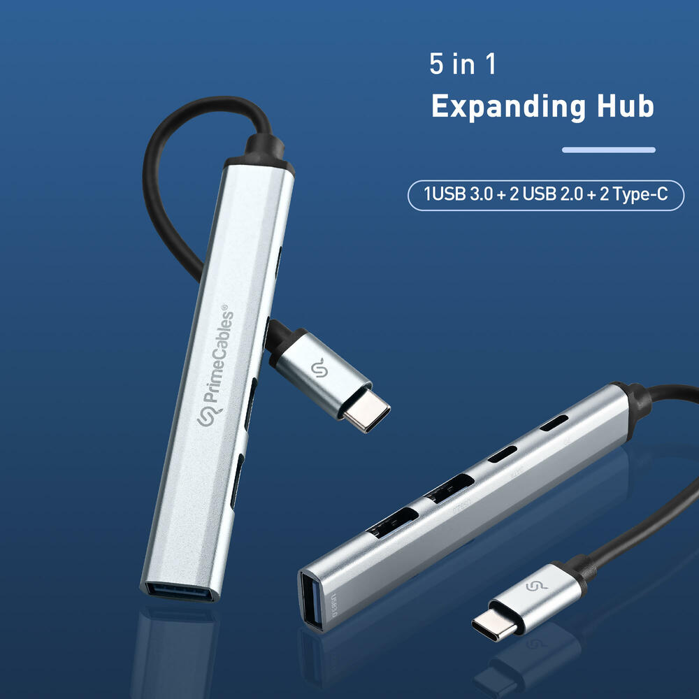 5 In1 Type-C Hub, 60W PD Charging and Fast Data Transmission - PrimeCables®