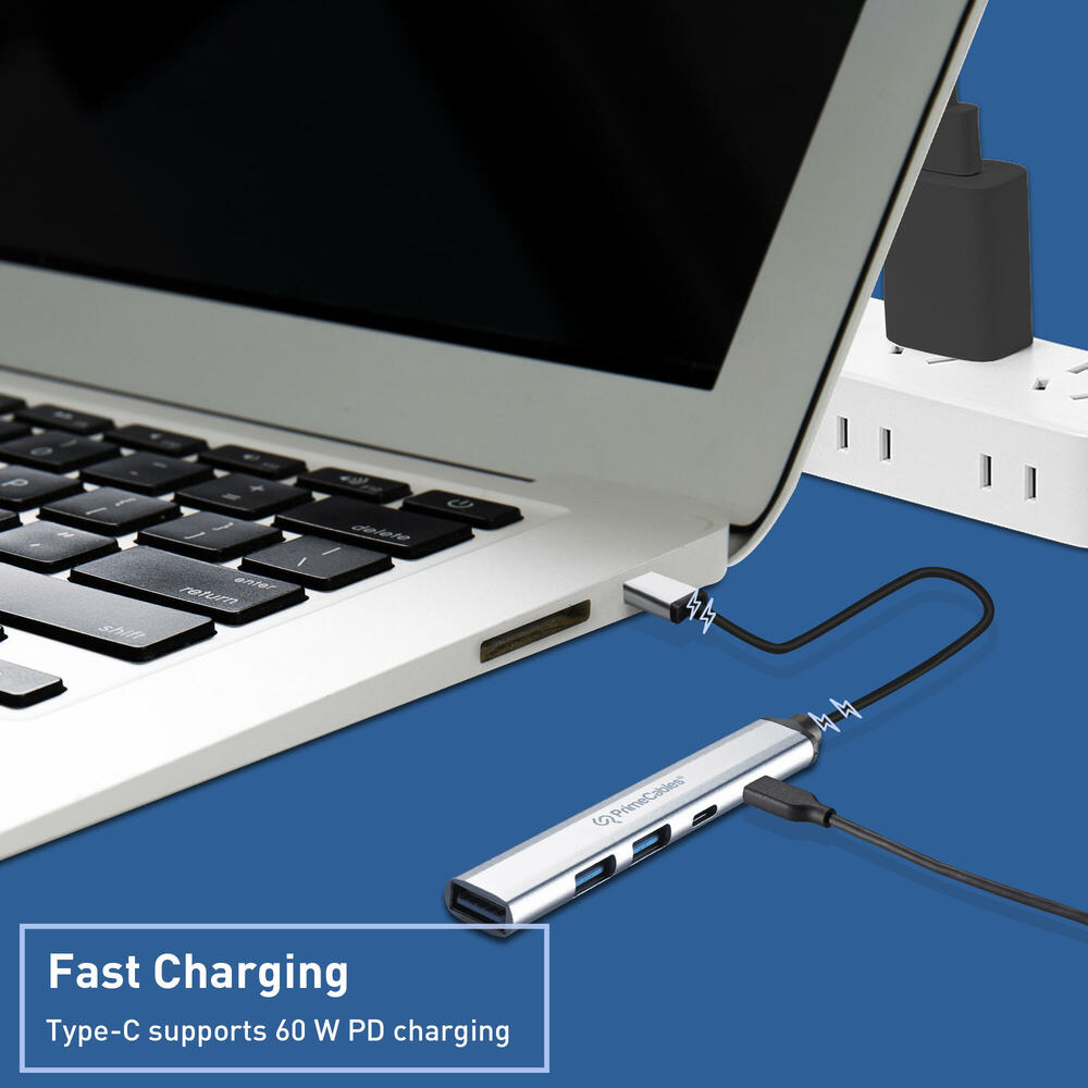 5 In1 Type-C Hub, 60W PD Charging and Fast Data Transmission - PrimeCables®