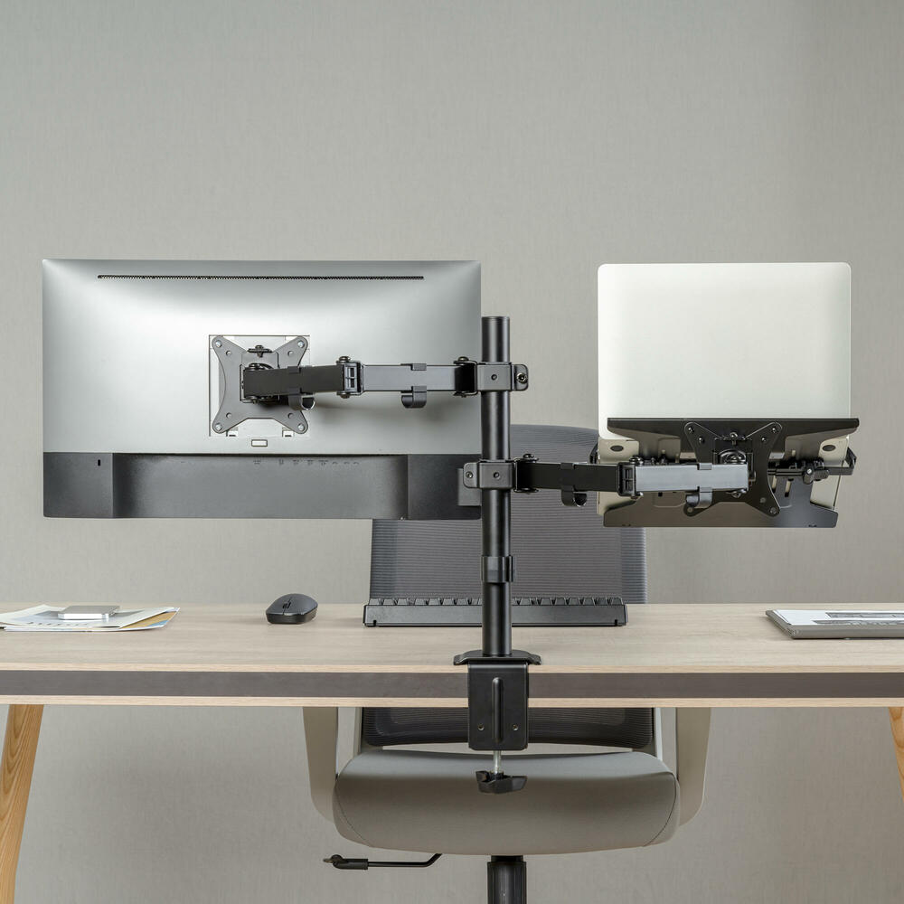 Monitor and Laptop Mount, Single Monitor Arm for 13"-27" Screens