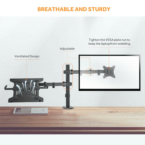 Support pour moniteur et ordinateur portable, bras pour moniteur unique ...