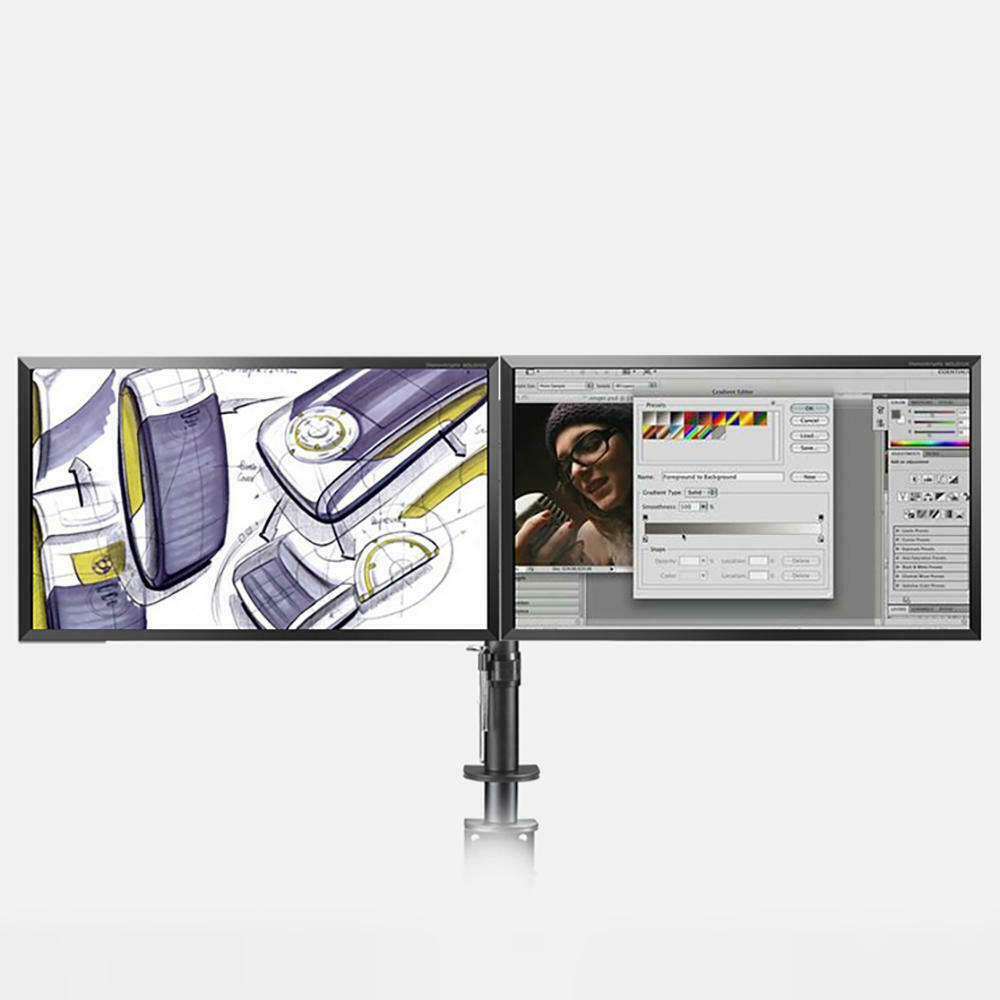 Full Motion Dual Monitor Desk Mount for 13"-27" Monitors - PrimeCables ...